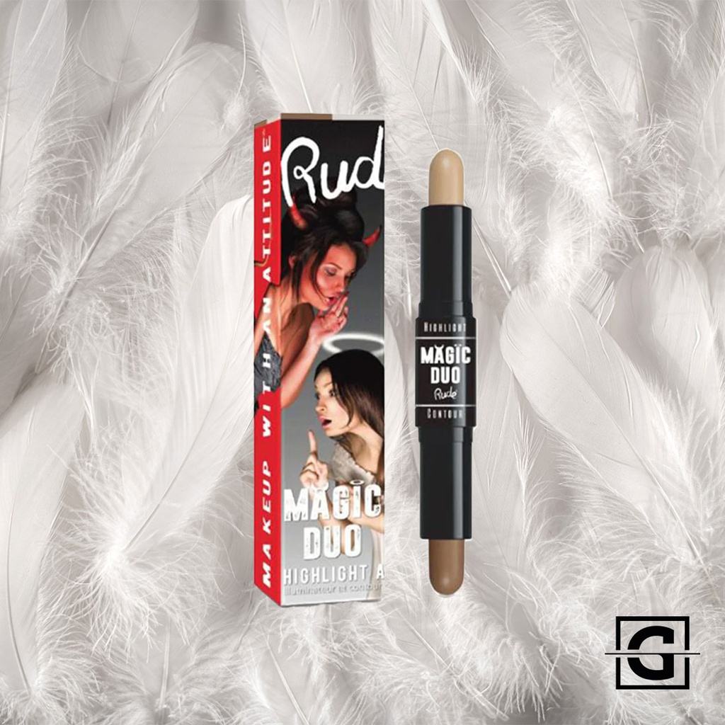 RUDE COSMETICS ILUMINADOR Y CONTORNO MEDIUM MAGIC DUO | Glamora Mx